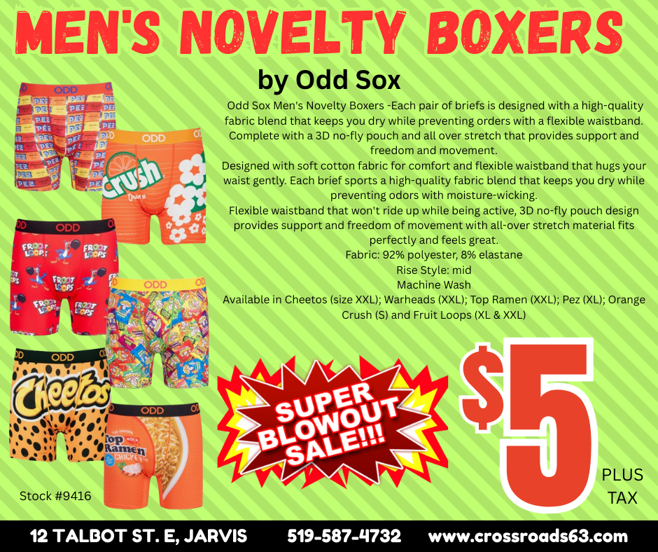 STORE CLOSING CLEAR-OUT!! Men's Novelty Boxers by Odd Sox – Crossroads 63